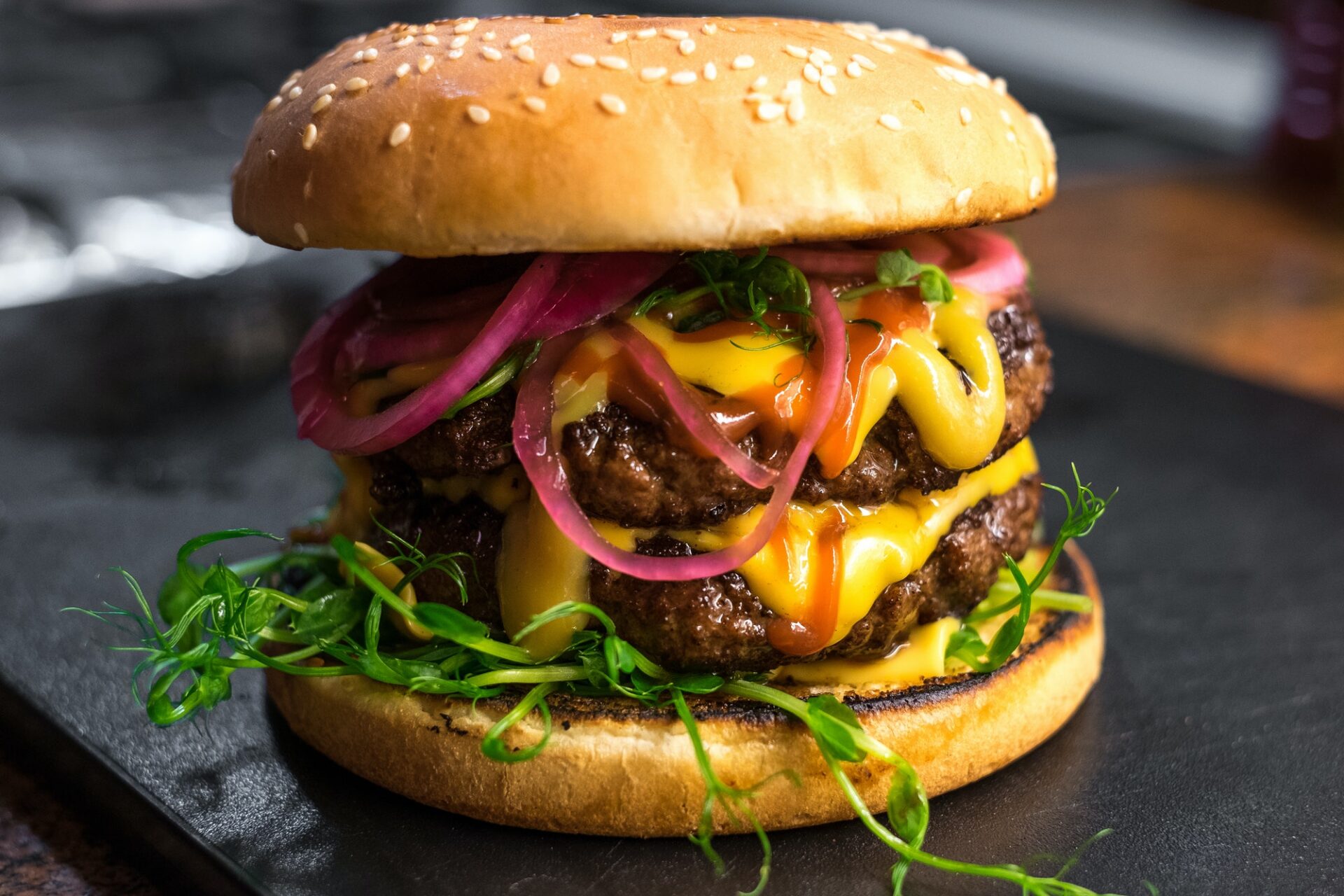 Guinness Smoked Gouda Cheese Burger