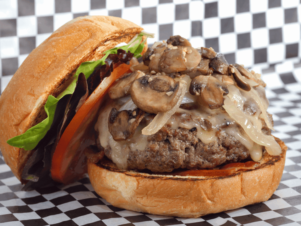 Delightful Cheesy Burger With Mushrooms - BurgerRecipes.info