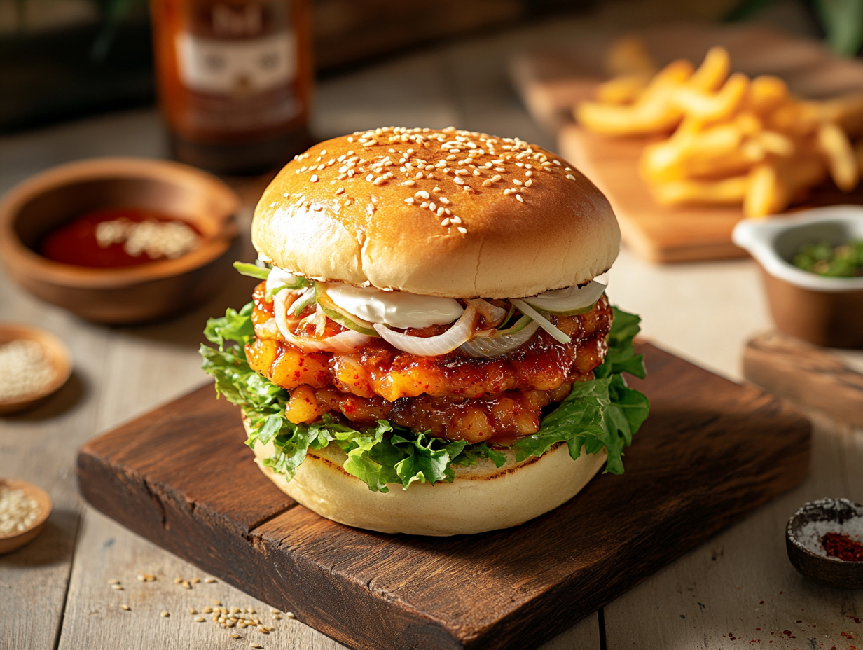 Gourmet Italian Porchetta Burger: A Culinary Street Food Delight