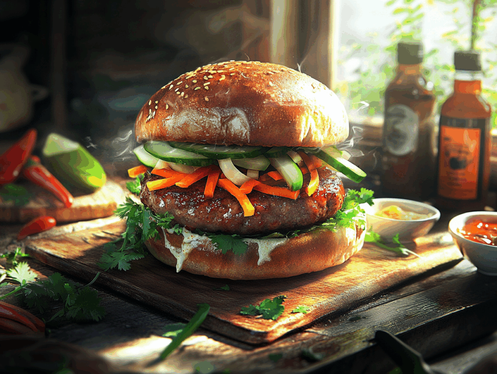 Vibrant Vietnamese Banh Mi Burger Brings Street Food Home