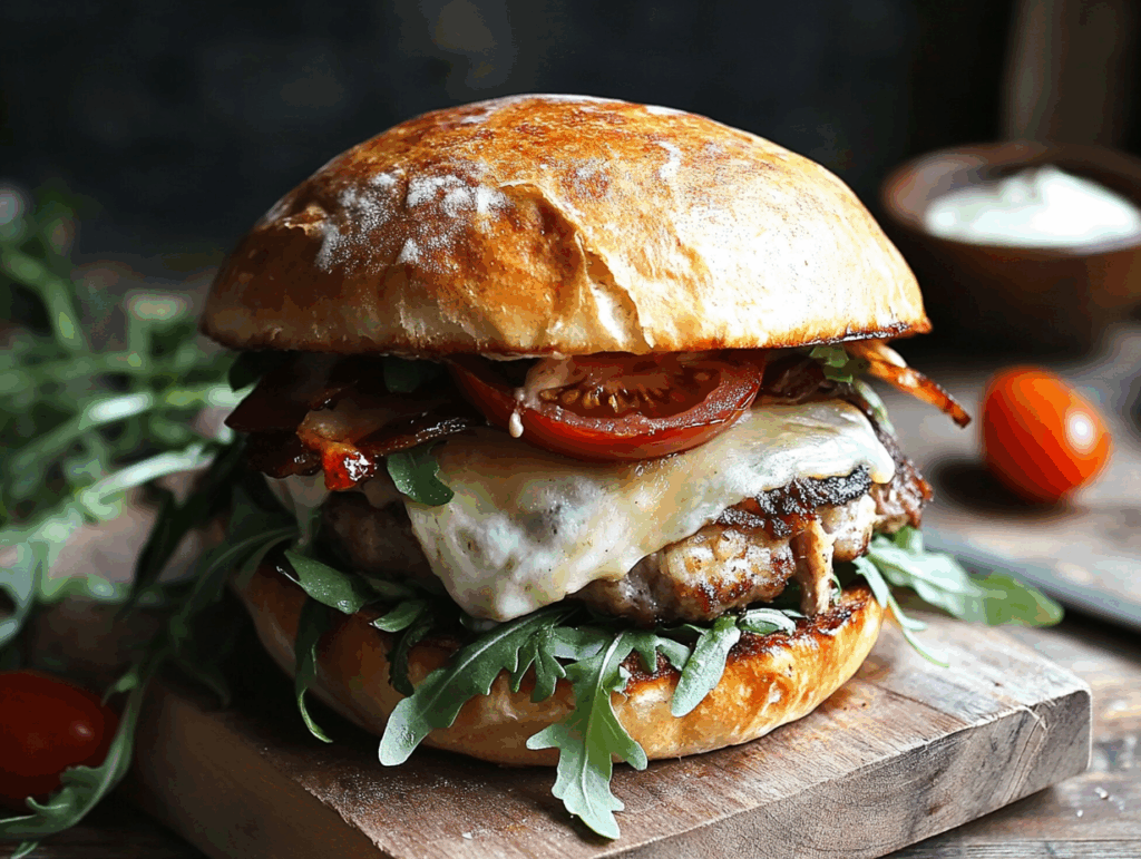 Gourmet Italian Porchetta Burger: A Culinary Street Food Delight