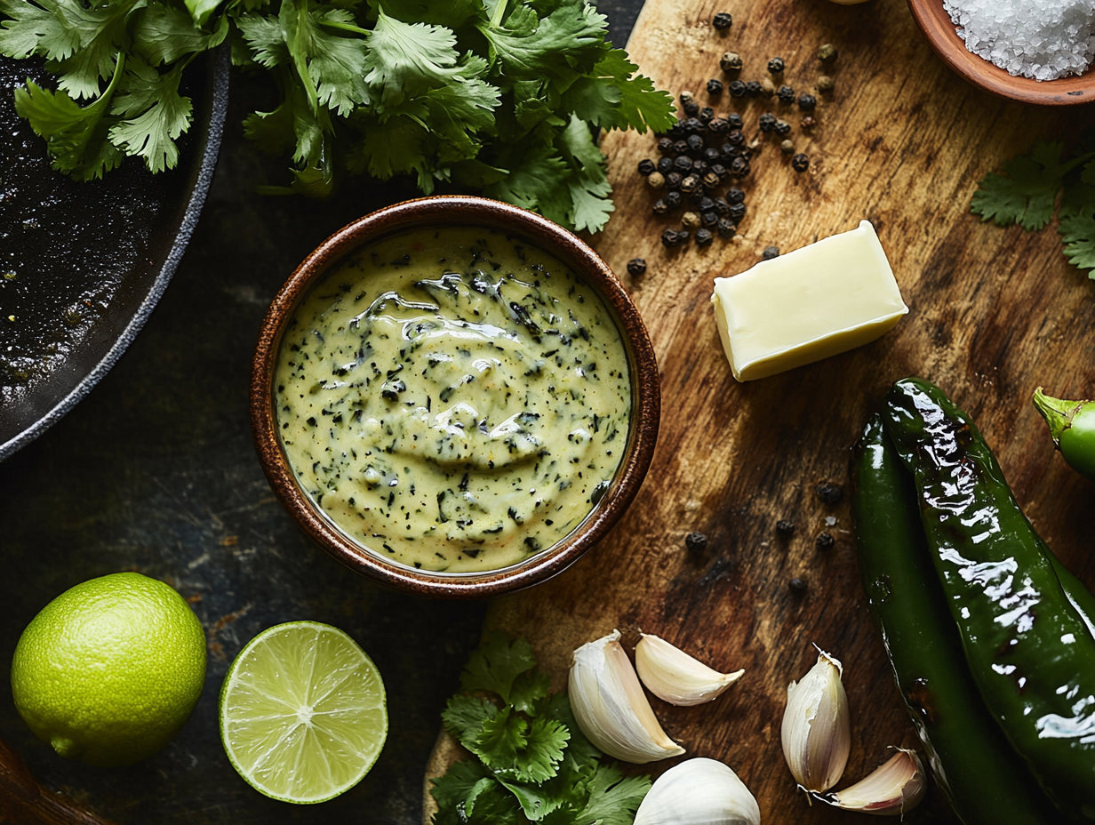 Smoky Roasted Poblano Cream Sauce with Mexican Flair