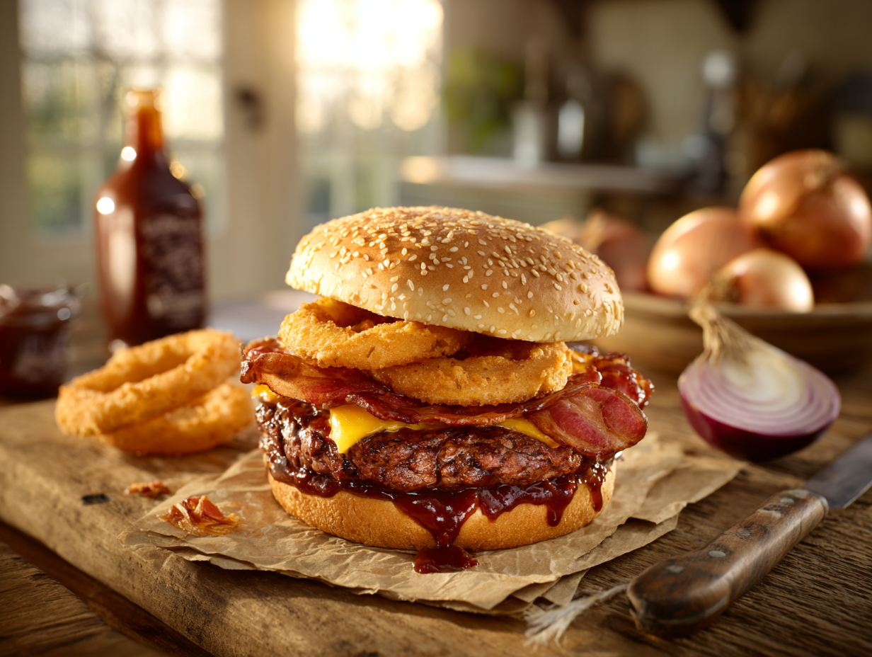 Gourmet Western Bacon Cheeseburger Reimagined with Smoky Flair