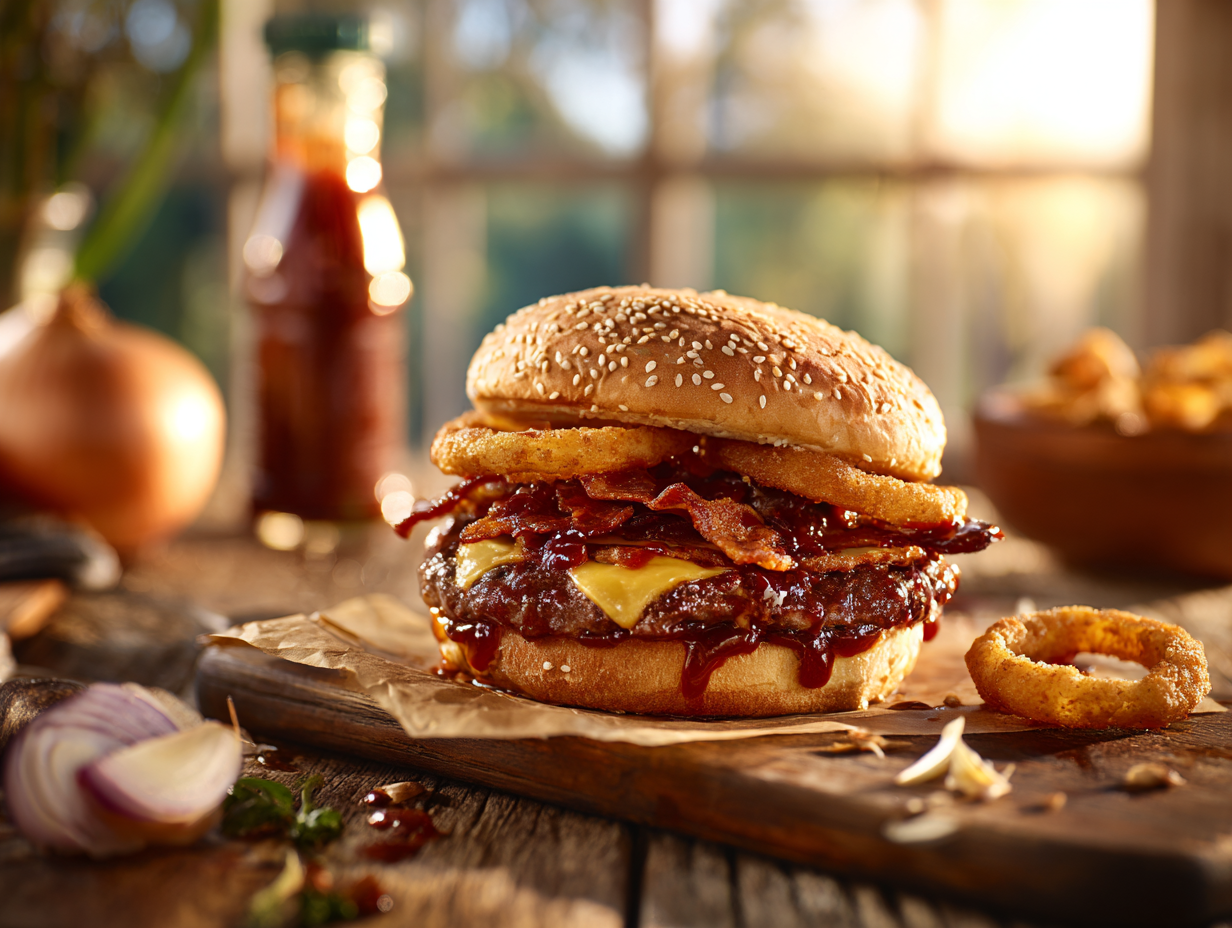 Gourmet Western Bacon Cheeseburger Reimagined with Smoky Flair