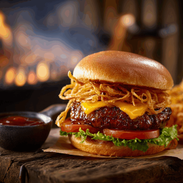 Smoky Sweet Whiskey River BBQ Burger Delight