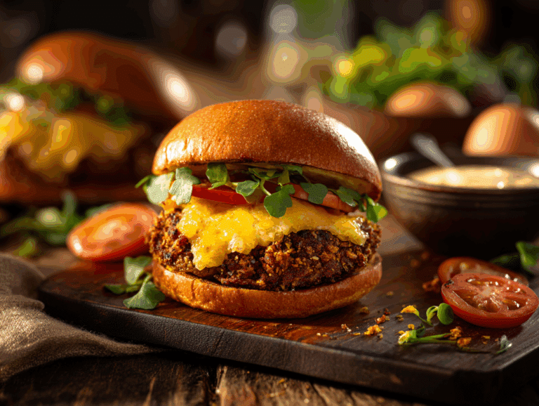 Crispy Cheese-Stuffed Mushroom Burger Shake Shack Style